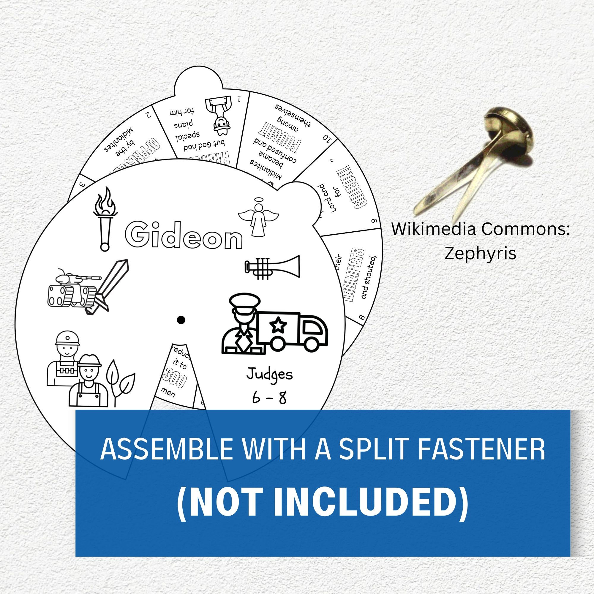 Gideon Coloring Wheel, Printable Sunday School Craft, Bible Story ...