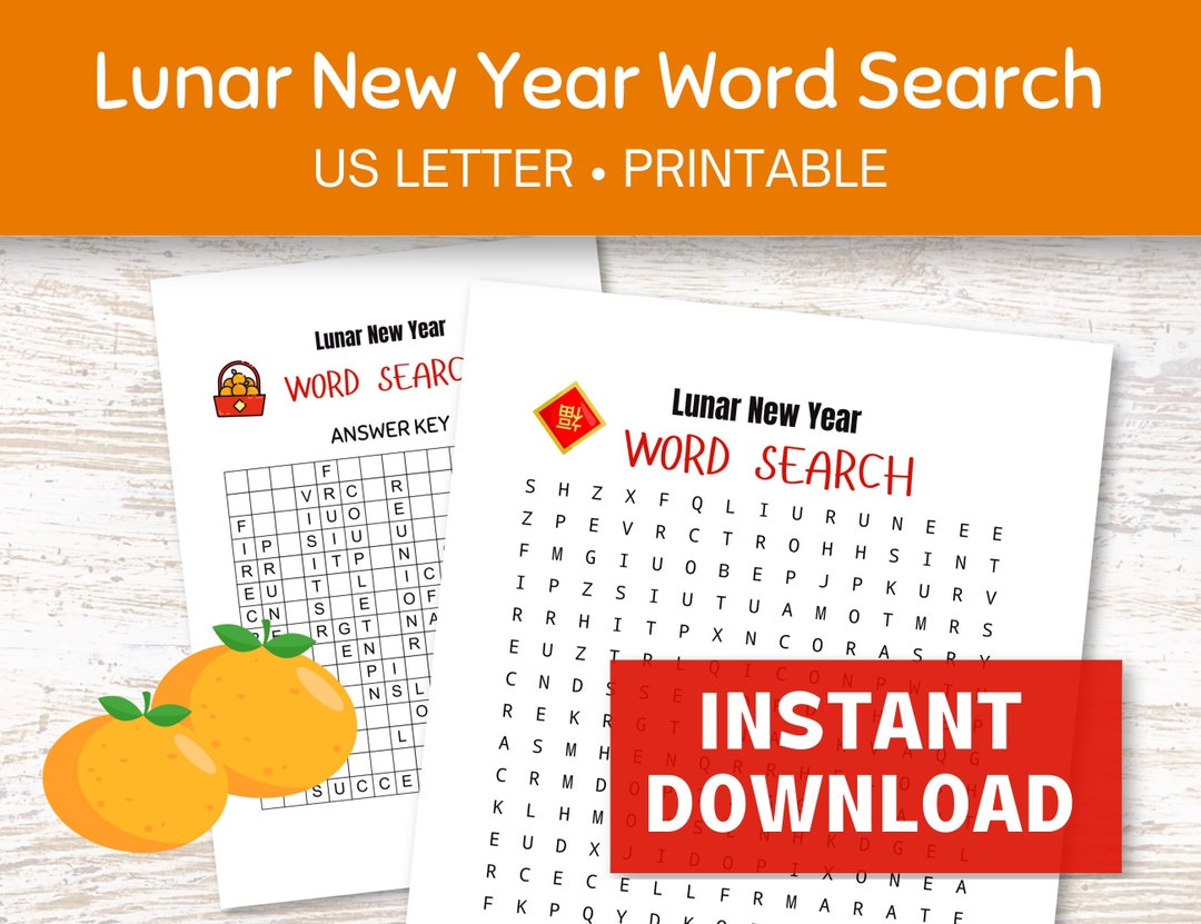 Lunar New Year Word Search, Chinese New Year Word Search Printable ...