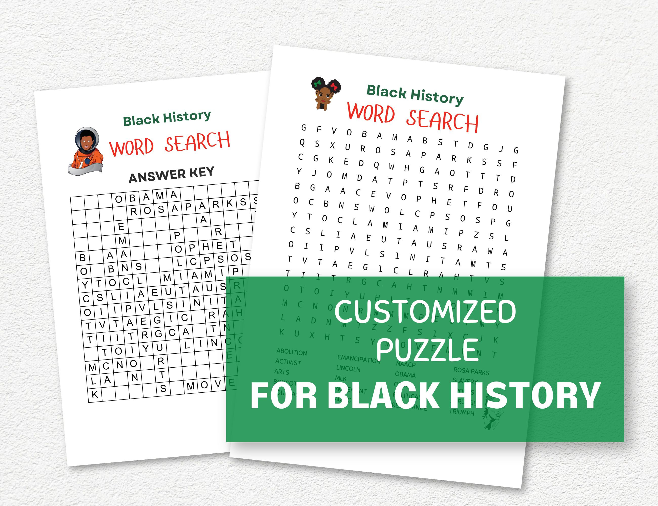 Black History Word Search Printable, Black History Month Worksheets ...