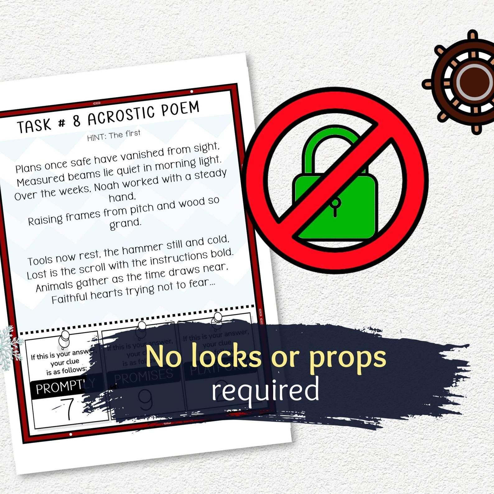 Noah’s Ark Escape Room, 12 Printable PDF Puzzles, Noah’s Ark Sunday ...