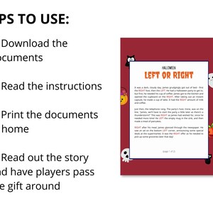 Halloween Left Right Game Printable, Halloween Pass the Prize Game ...
