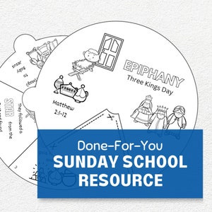 Epiphany Coloring Wheel, Three Kings Day Printable Craft, Kids Sunday ...