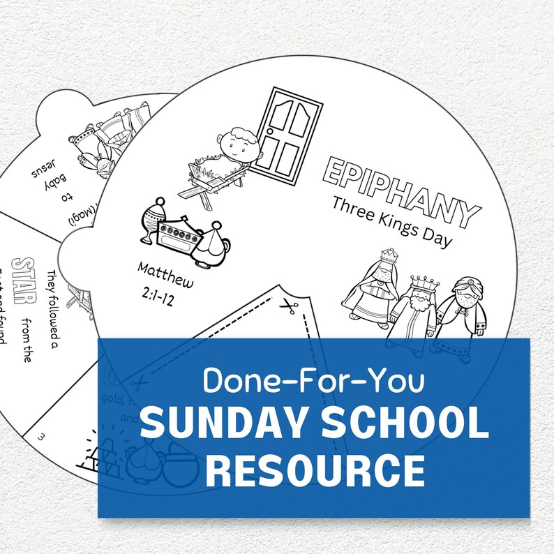 Epiphany Coloring Wheel, Three Kings Day Printable Craft, Kids Sunday ...