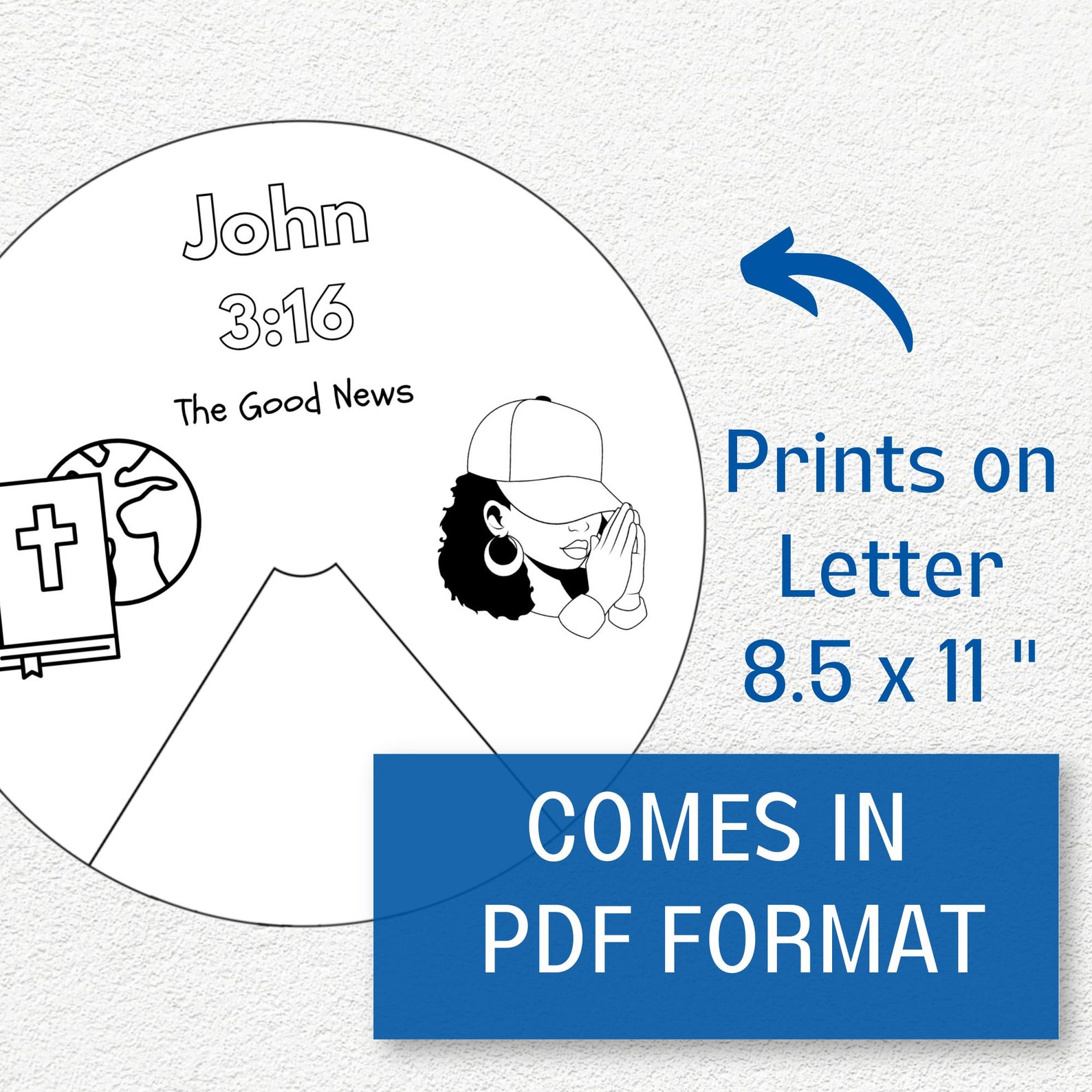 John 3:16 Coloring Wheel, the Good News Sunday School Craft, Printable ...