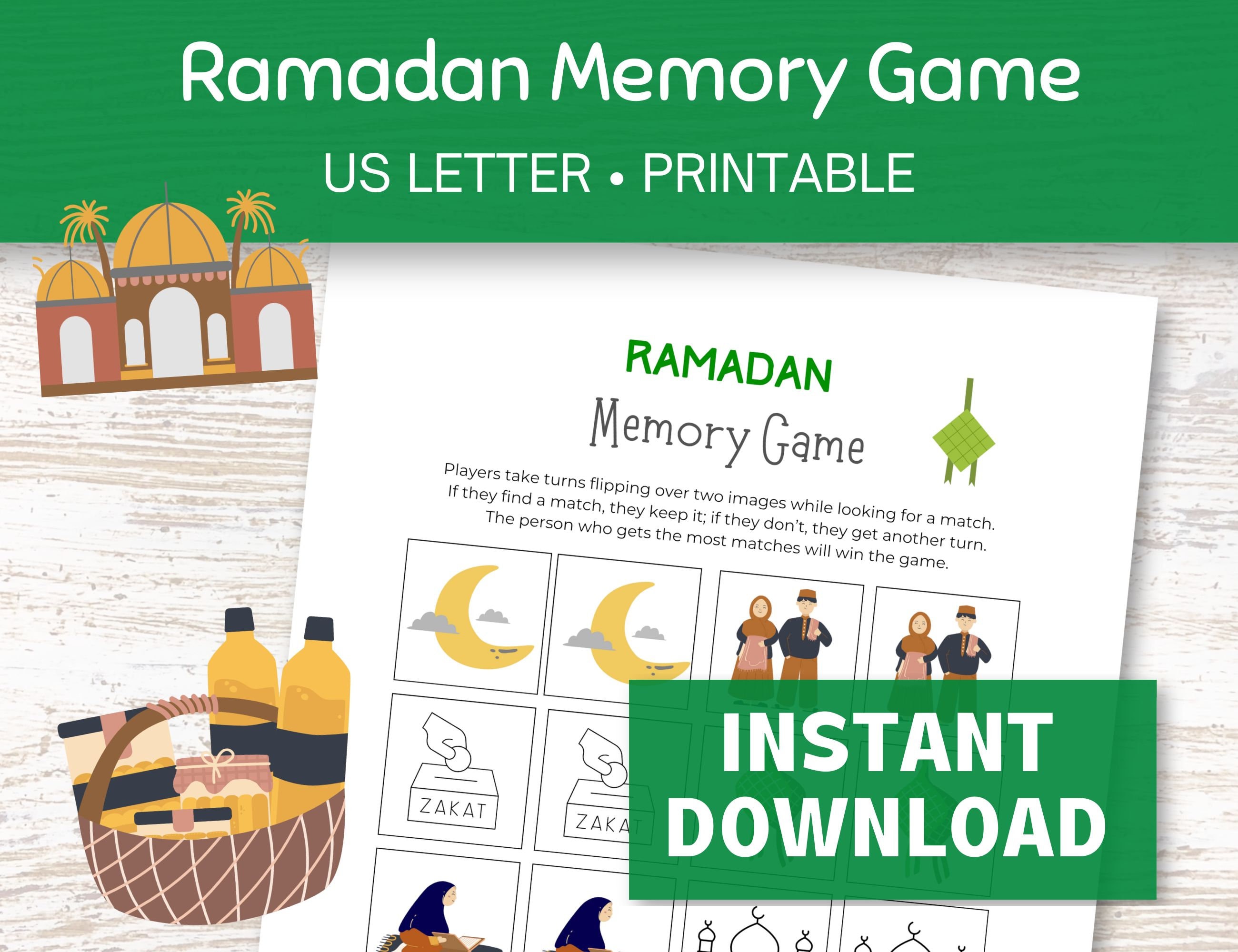 Ramadan Memory Game, Printable Memory Matching Game, Ramadan Activity ...