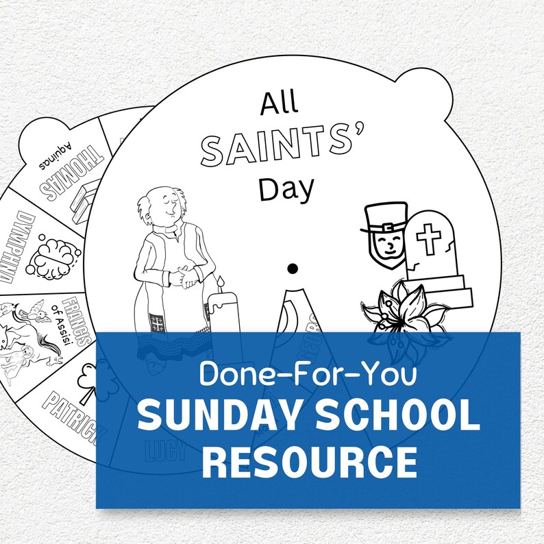 All Saints’ Day Coloring Wheel, Printable Sunday School Activities, All ...