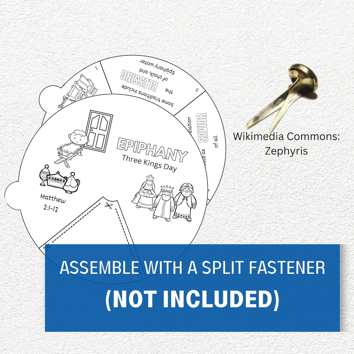 Epiphany Coloring Wheel, Three Kings Day Printable Craft, Kids Sunday ...