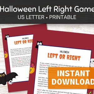 Halloween Left Right Game Printable, Halloween Pass the Prize Game ...