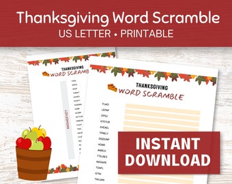 Thanksgiving Word Search Printable Thanksgiving Games - Etsy