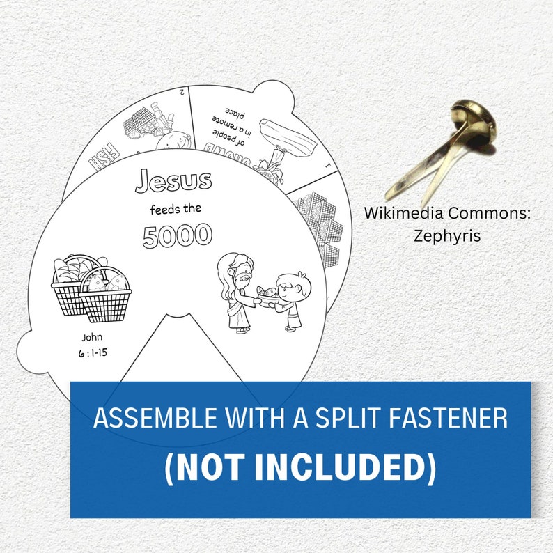 Jesus Feeds the 5000 Coloring Wheel, Five Loaves and Two Fish Craft ...