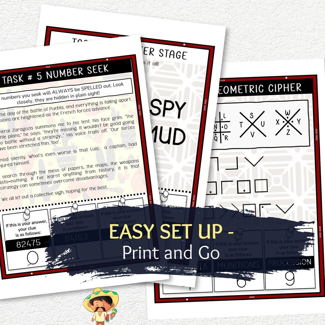 Cinco De Mayo Escape Room, 12 Printable PDF Puzzles, Mexican History ...