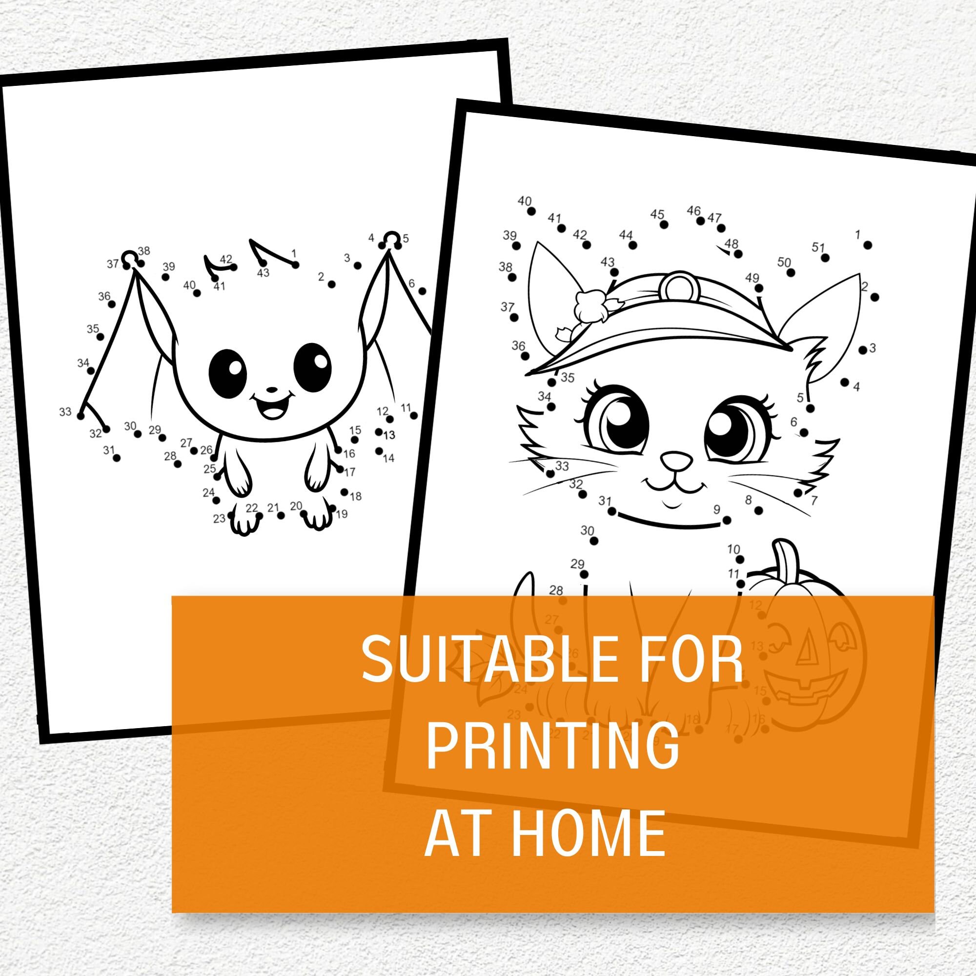 Halloween Dot to Dot Printable, 45 Connect the Dots Coloring Pages ...