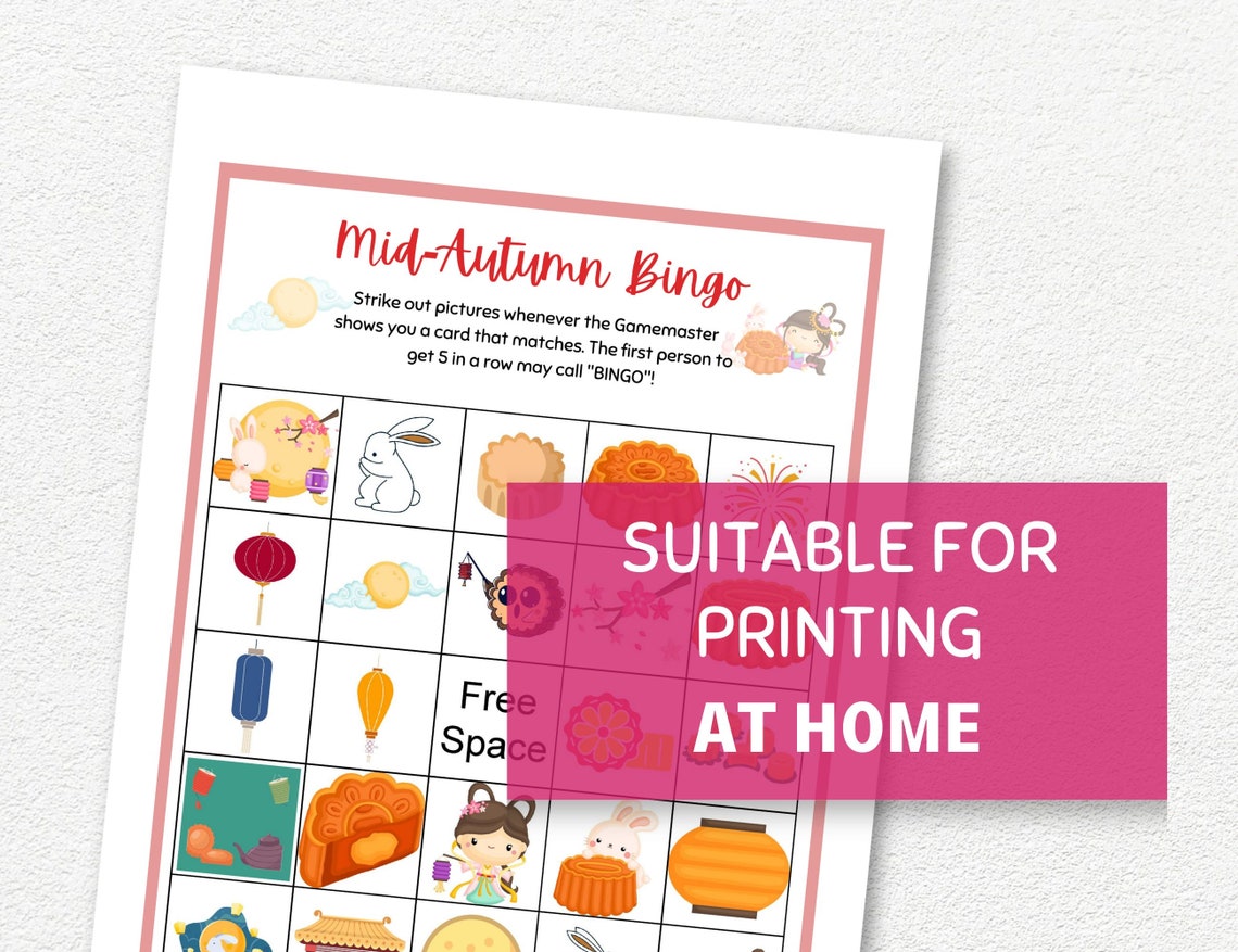 Mid-autumn Festival Bingo Cards, 25 Cards for Mooncake Festival, Mid ...