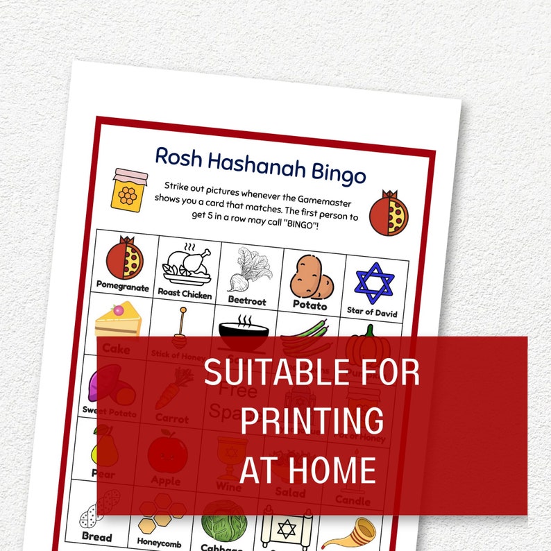 Rosh Hashanah Bingo Game, Holiday Bingo 50 Cards, Jewish New Year ...