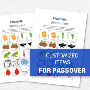 Passover Memory Game Printable, Memory Matching Game, Passover Party ...