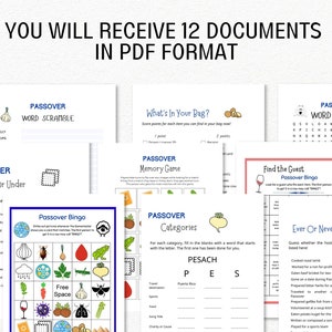 Passover Game Bundle Printable, 12 Editable Passover Activities for ...