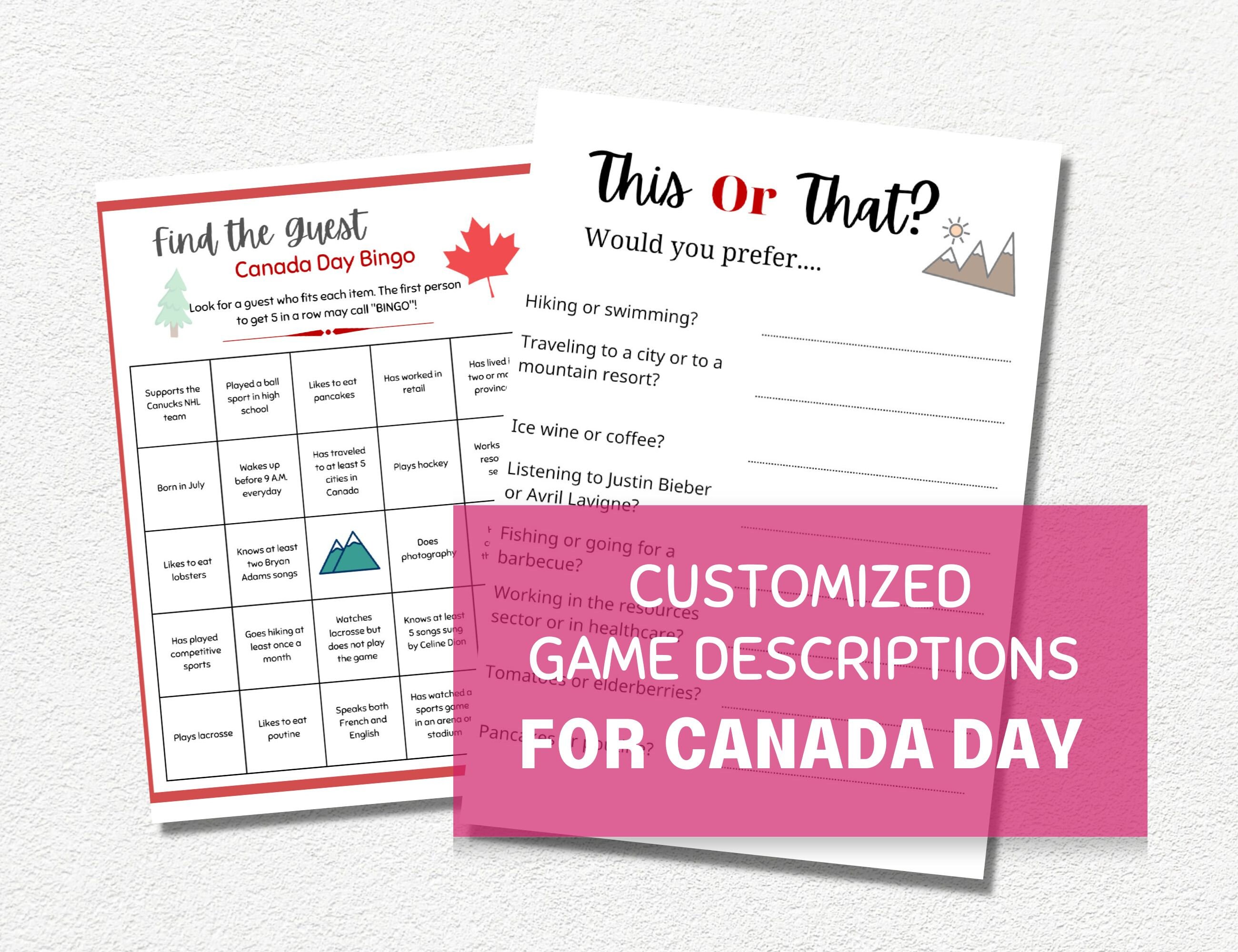 Canada Day Game Bundle 7 Party Games for Canada Day Find the - Etsy