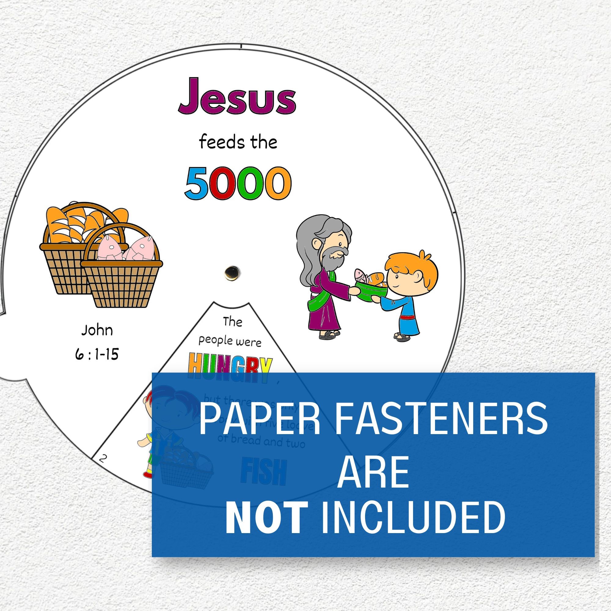 Jesus Feeds the 5000 Coloring Wheel, Five Loaves and Two Fish Craft ...