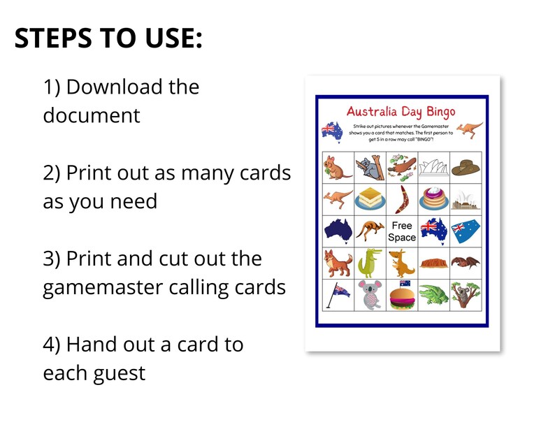 Australia Day Bingo, 50 Straya Day Bingo Printable Cards, Australian ...