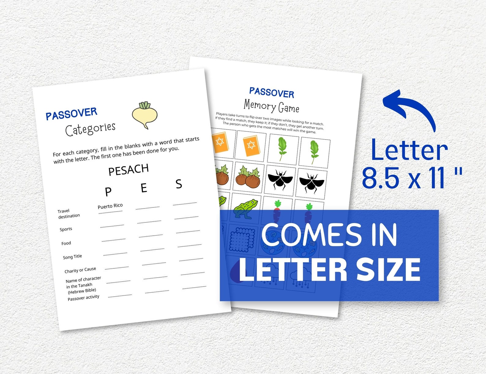 Passover Game Bundle Printable, 12 Editable Passover Activities for ...