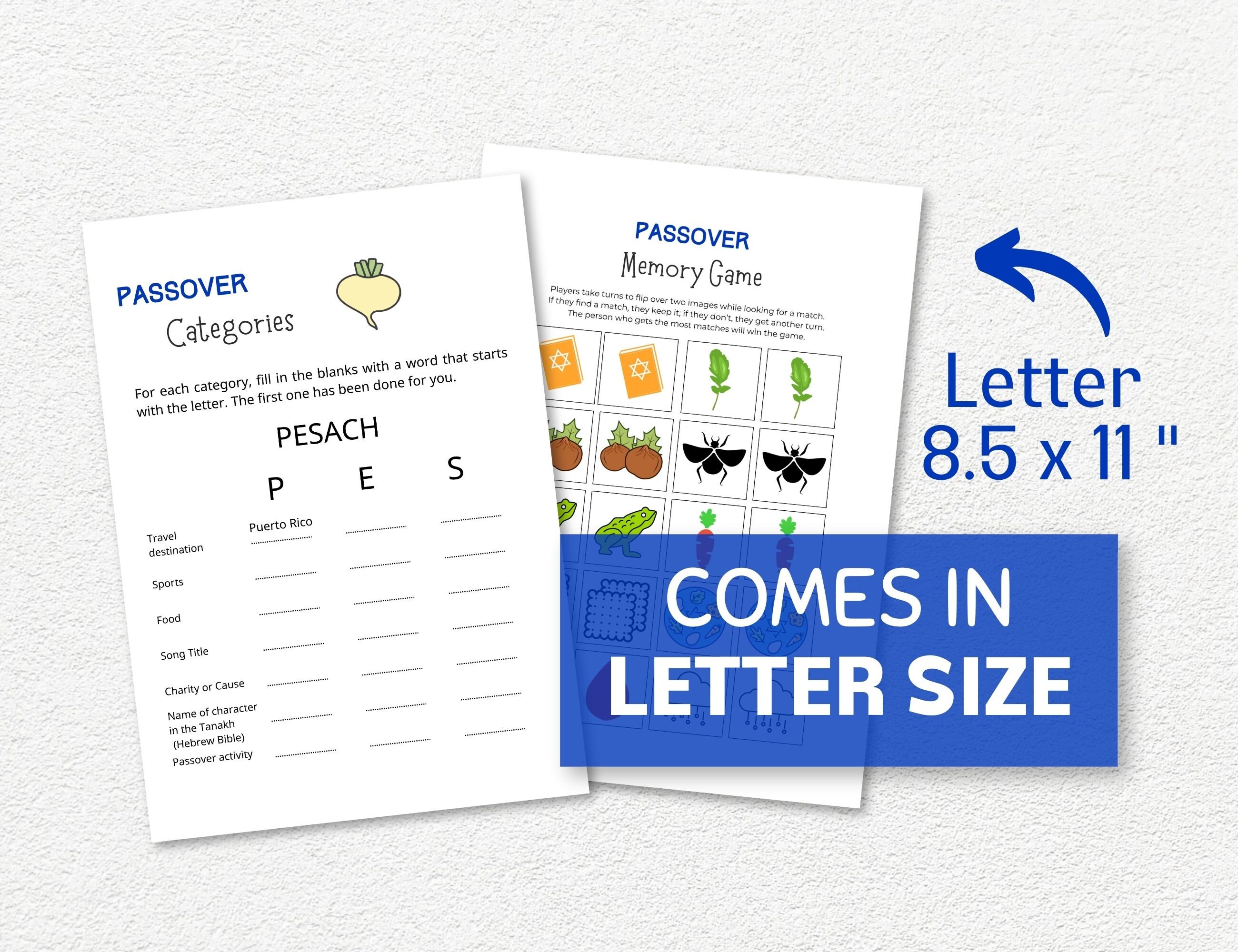 Passover Game Bundle Printable, 12 Editable Passover Activities for ...