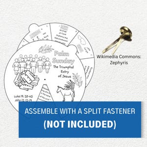 Palm Sunday Coloring Wheel, Triumphal Entry Sunday School Craft, Bible ...