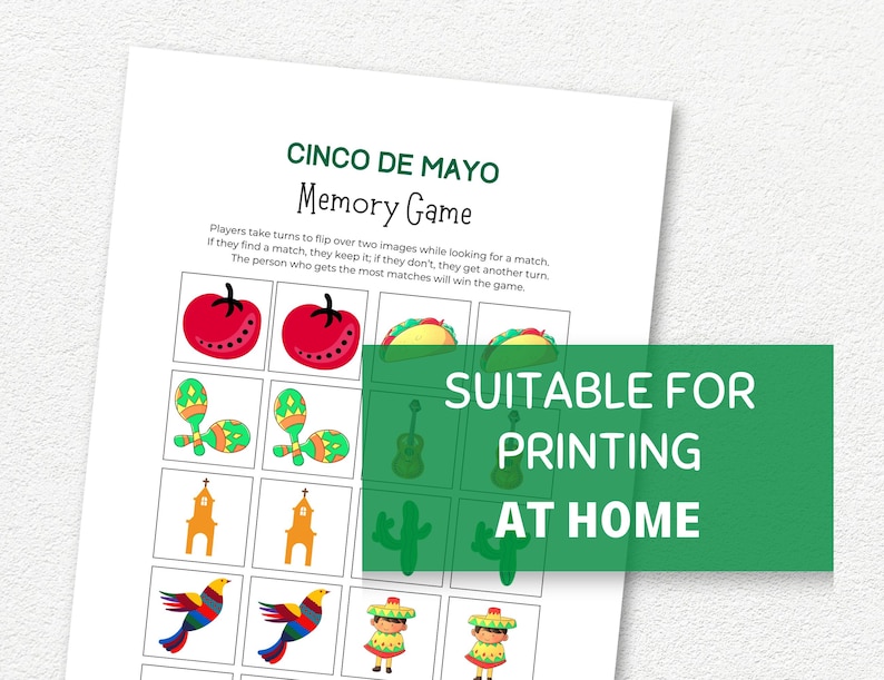 Cinco De Mayo Memory Game Printable Memory Matching Game - Etsy
