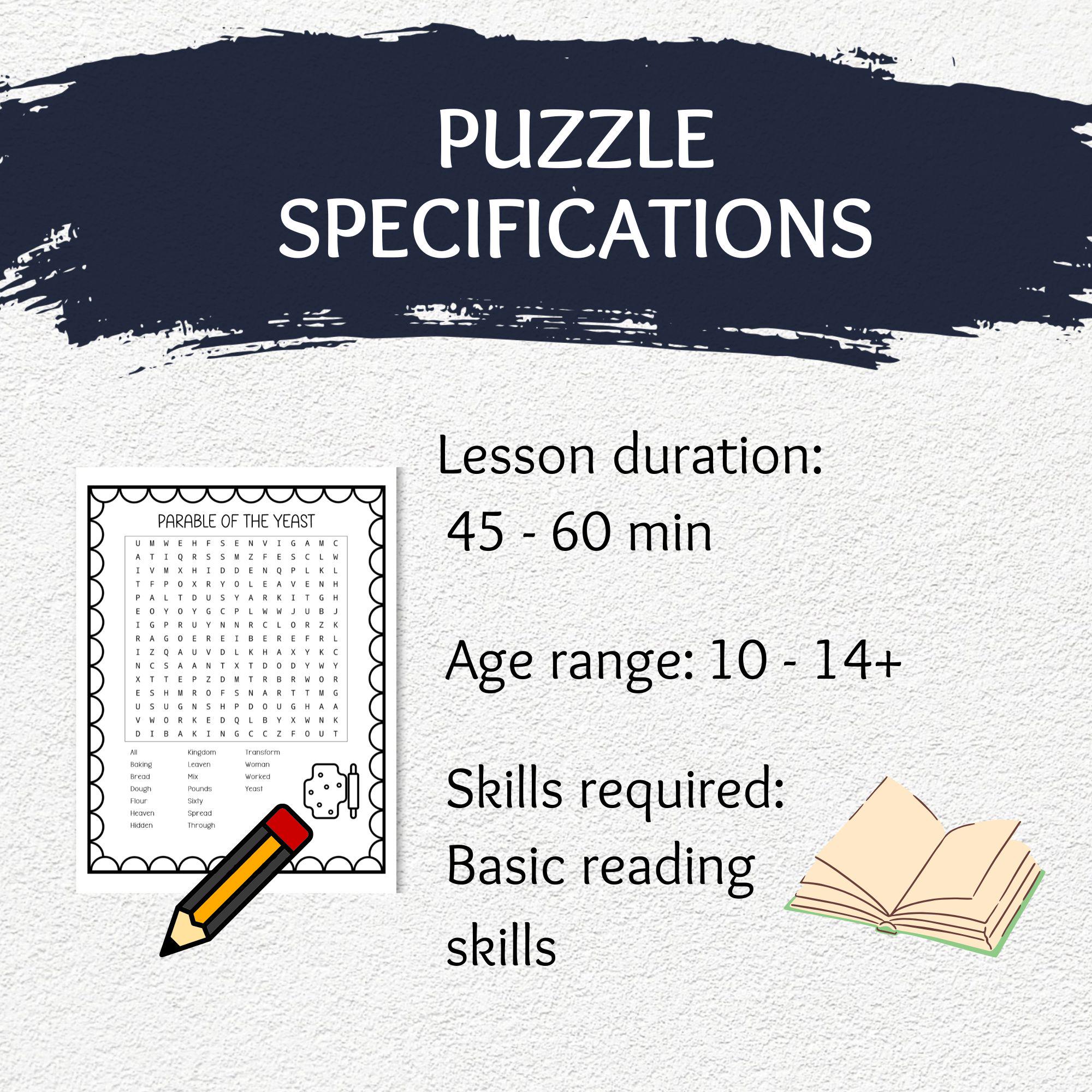 Parable of the Yeast Word Search, Printable Sunday School Activity With ...