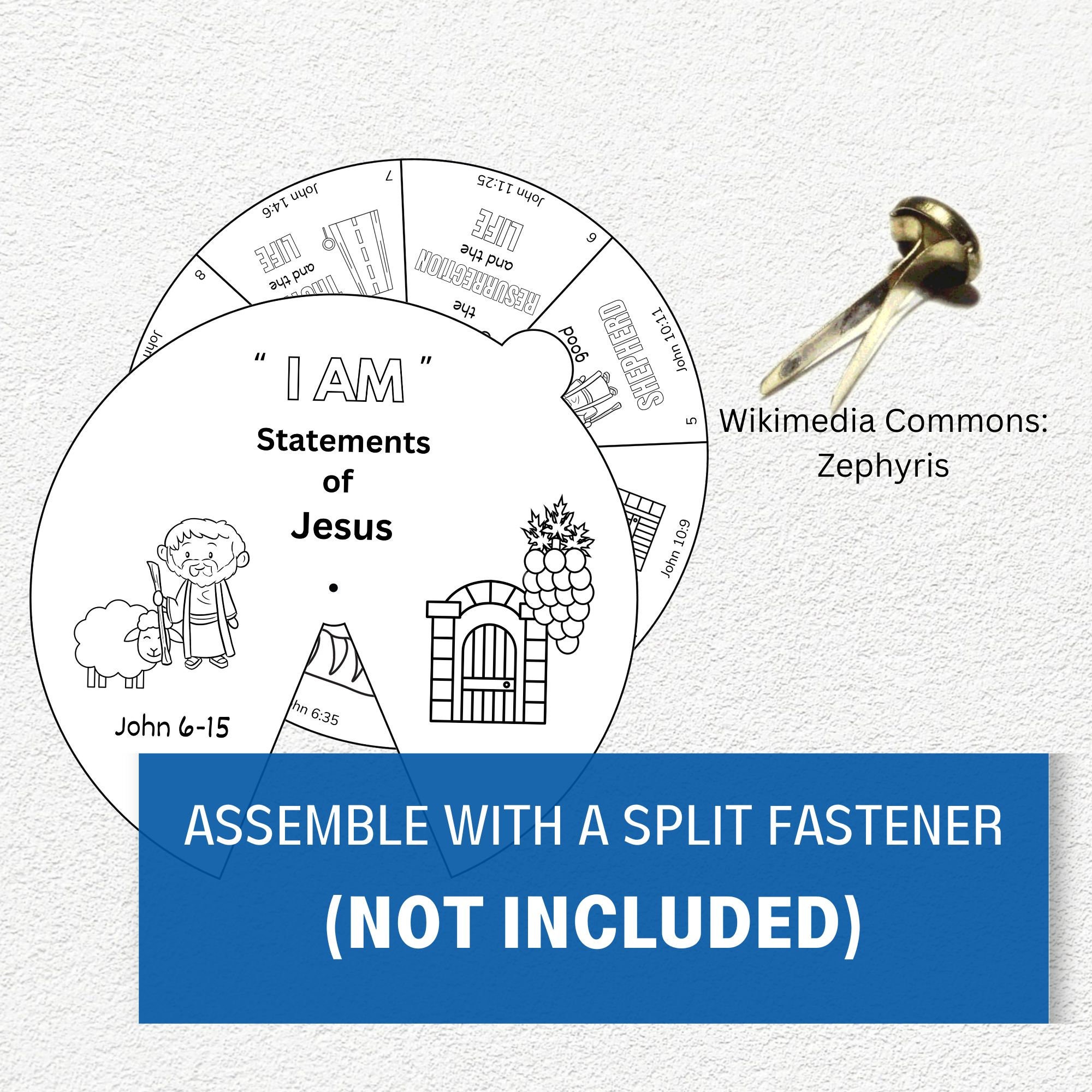 I Am Statements of Jesus Coloring Wheel, Printable Sunday School Lesson ...