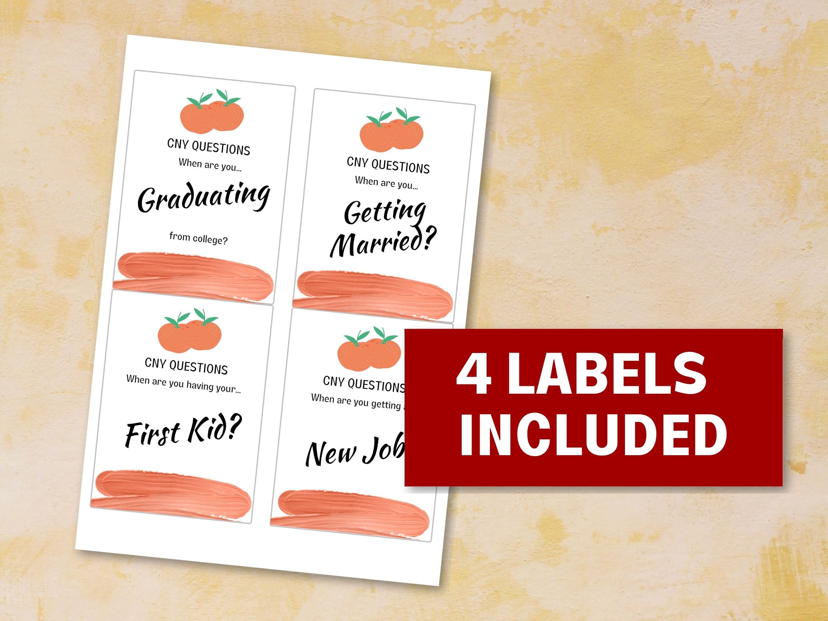 Chinese New Year Wine Labels, Printable Party Gift for Lunar New Year ...