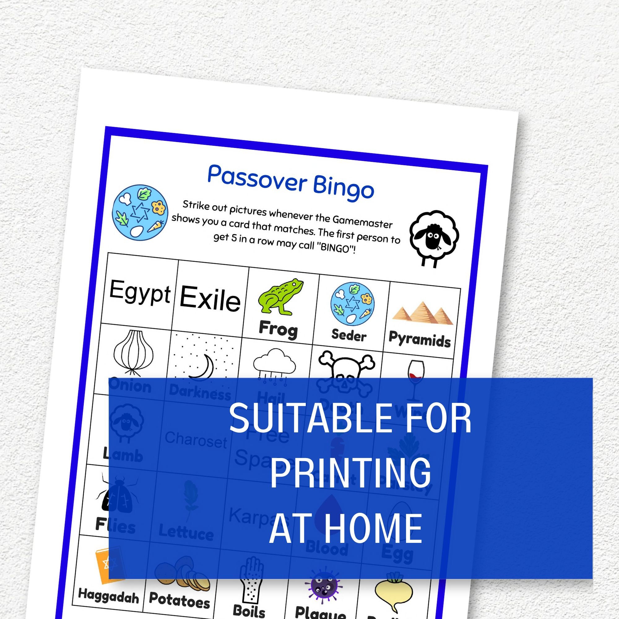 Passover Bingo, 50 Bingo Printable Cards, Pesach Animals Passover Card ...