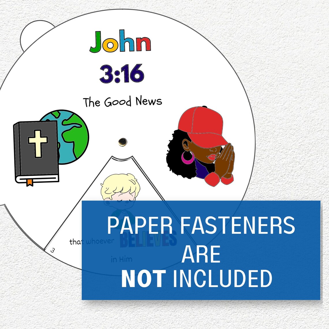John 3:16 Coloring Wheel, the Good News Sunday School Craft, Printable ...