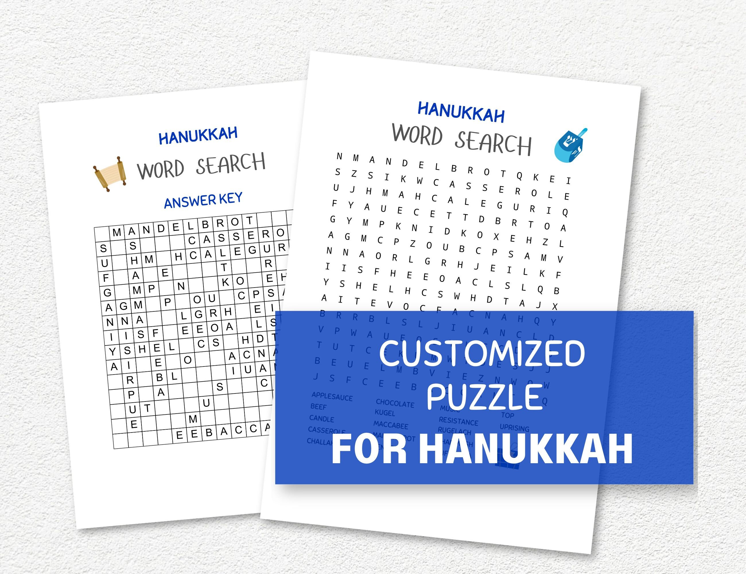 Hanukkah Word Search Printable, Chanukah Word Search for Kids and ...