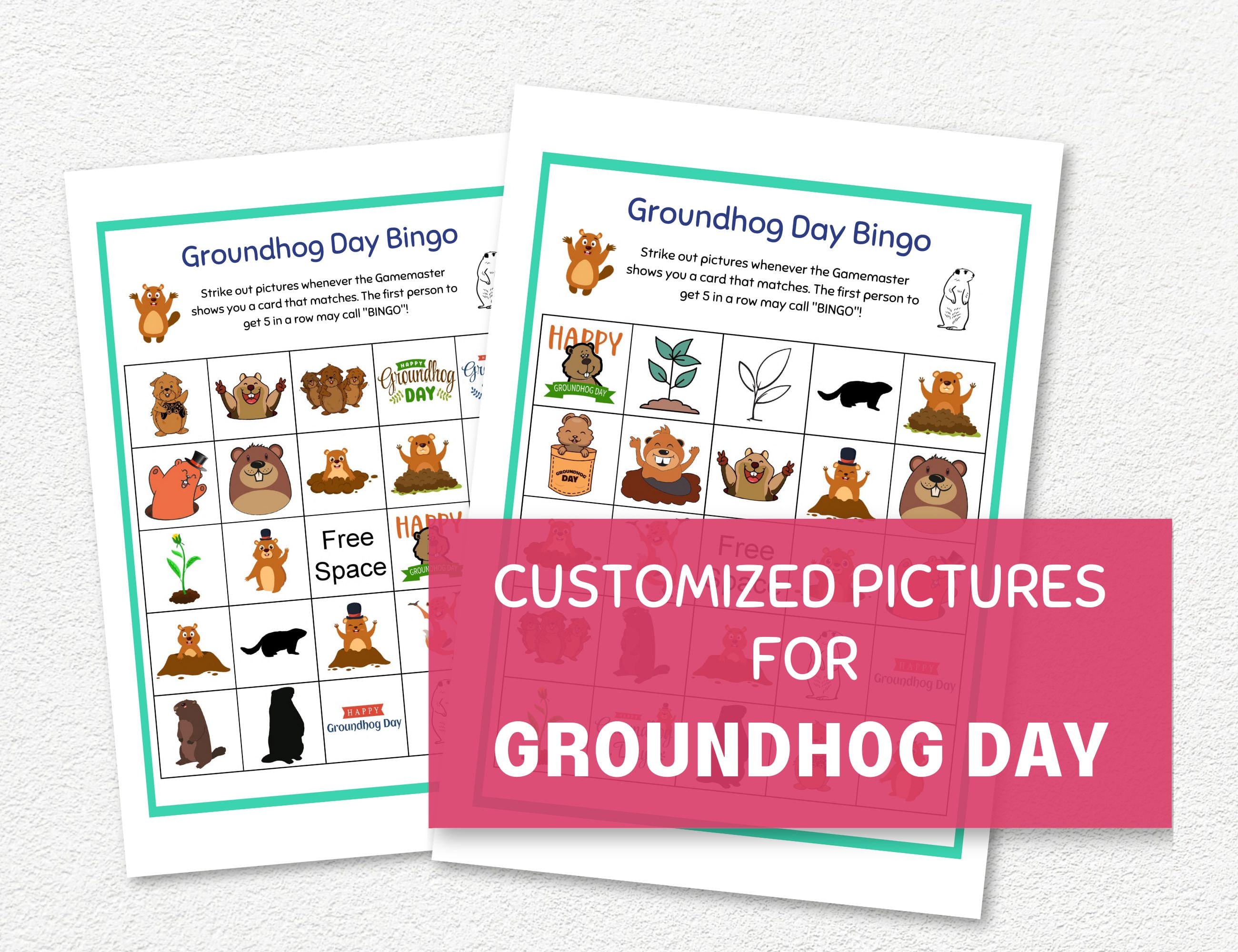 Groundhog Day Bingo, 50 Bingo Cards Printable, Groundhog Day Games - Etsy
