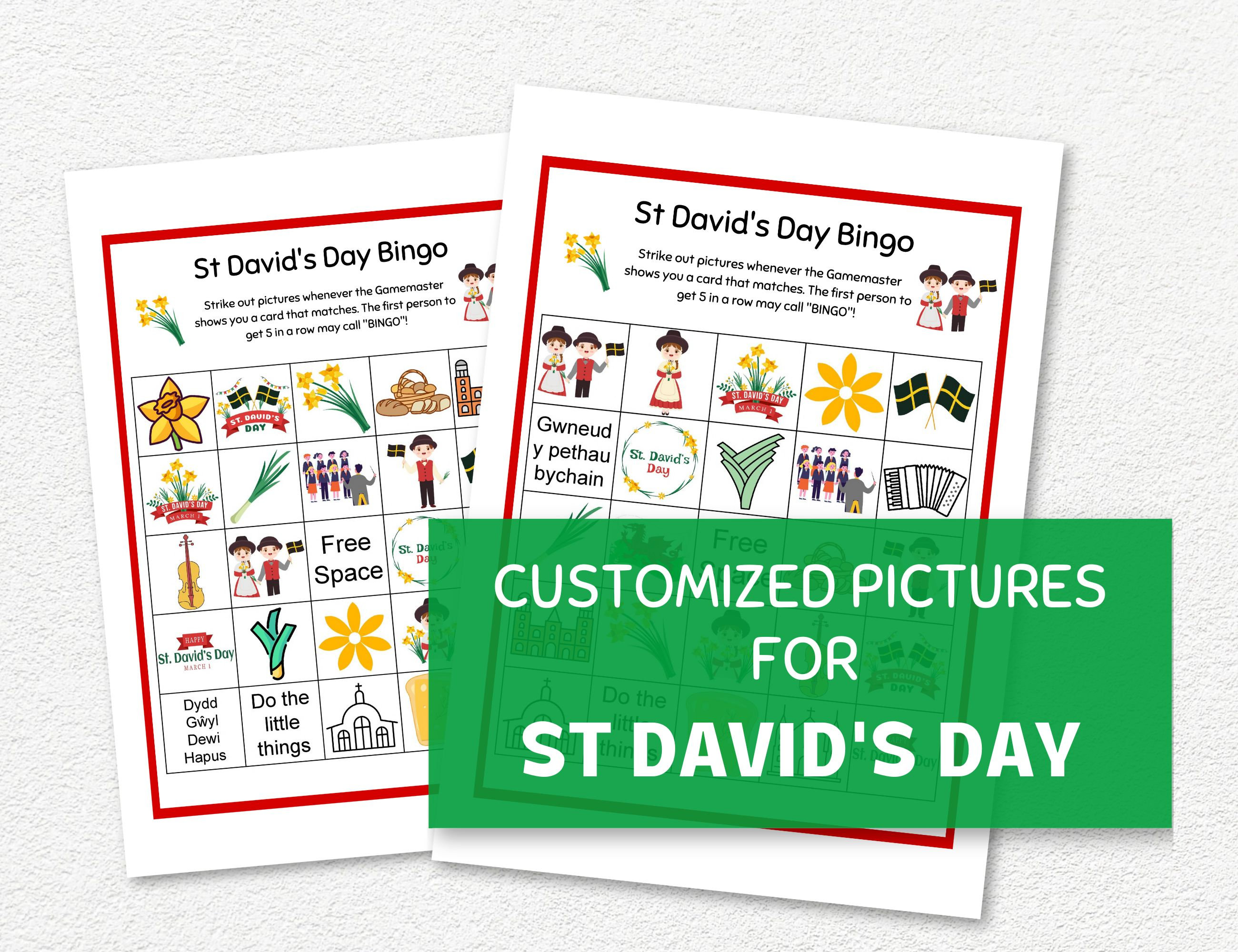 St David’s Day Bingo, 50 Printable Bingo Cards, Welsh-themed Bingo ...