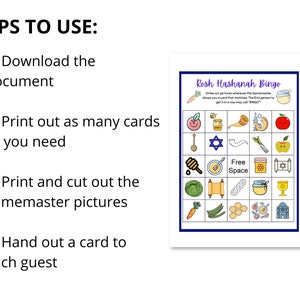 Rosh Hashanah Bingo Game, Rosh Hashanah Activity for Family, 25 ...