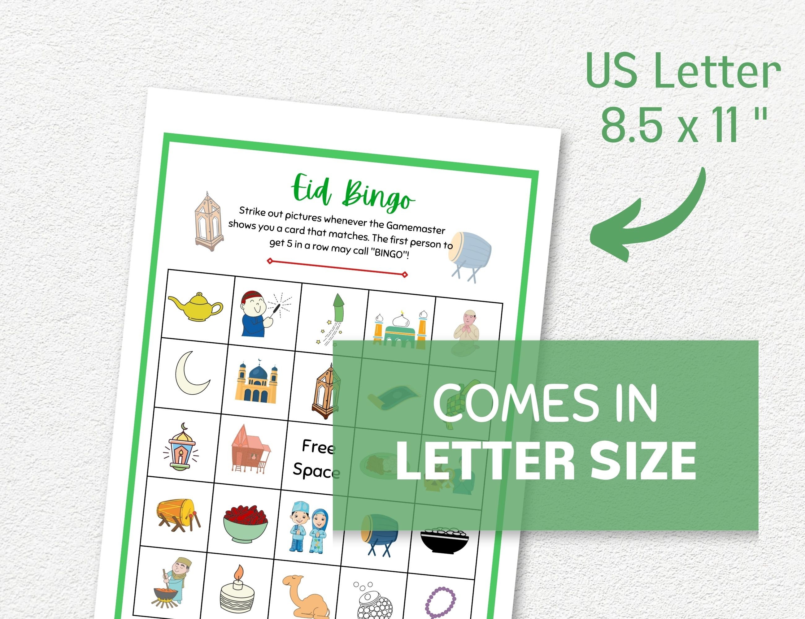 Eid Games Bingo Cards, 25 Printable Eid Al Fitr Bingo Cards, Ramadan ...