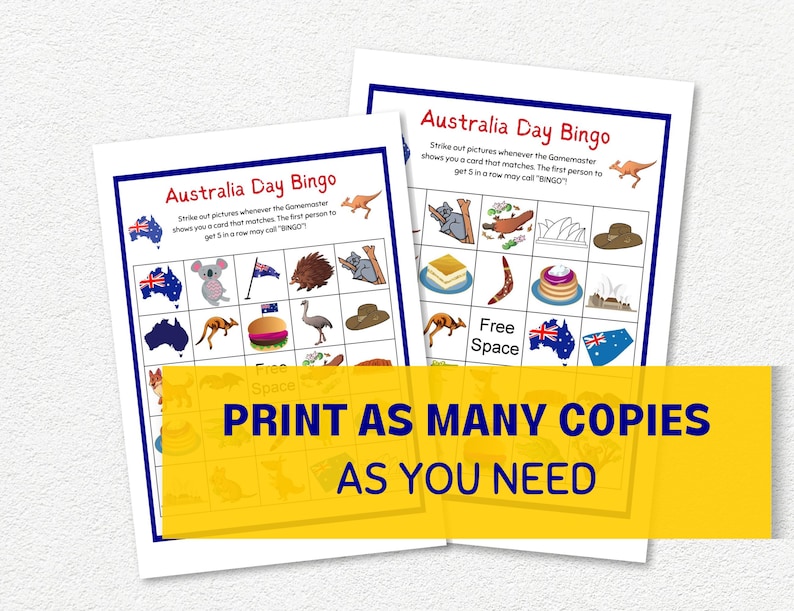 Australia Day Bingo, 50 Straya Day Bingo Printable Cards, Australian ...