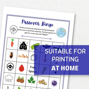 Passover Kids Bingo Cards, 25 Printable Cards for Pesach, Party Games ...