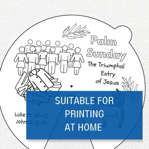 Palm Sunday Coloring Wheel, Triumphal Entry Sunday School Craft, Bible ...