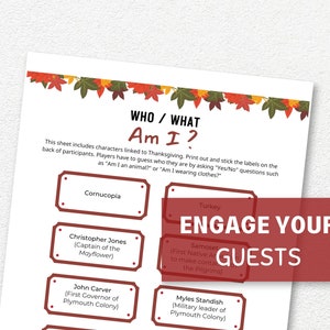Thanksgiving Who Am I Game, Thanksgiving Guess My Word, Printable Guess ...