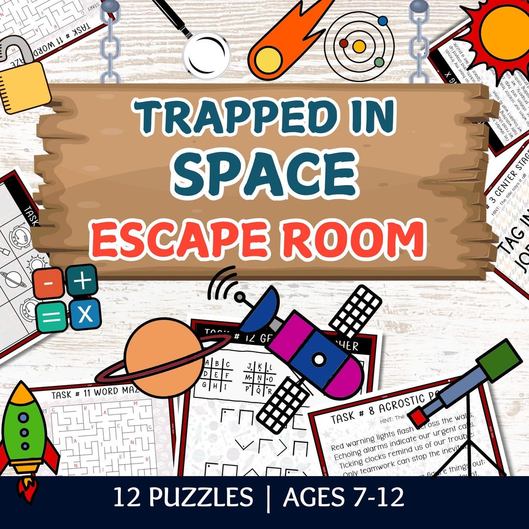 Space Escape Room, 12 Printable Puzzles, Astronomy Science Escape Game ...