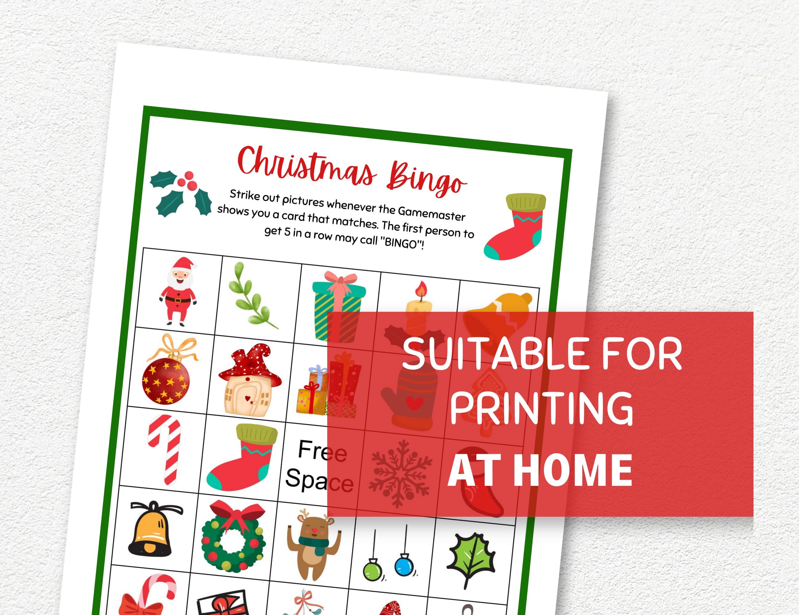 Christmas Bingo Printable, 25 Bingo Cards Game, Winter Bingo for Kids ...