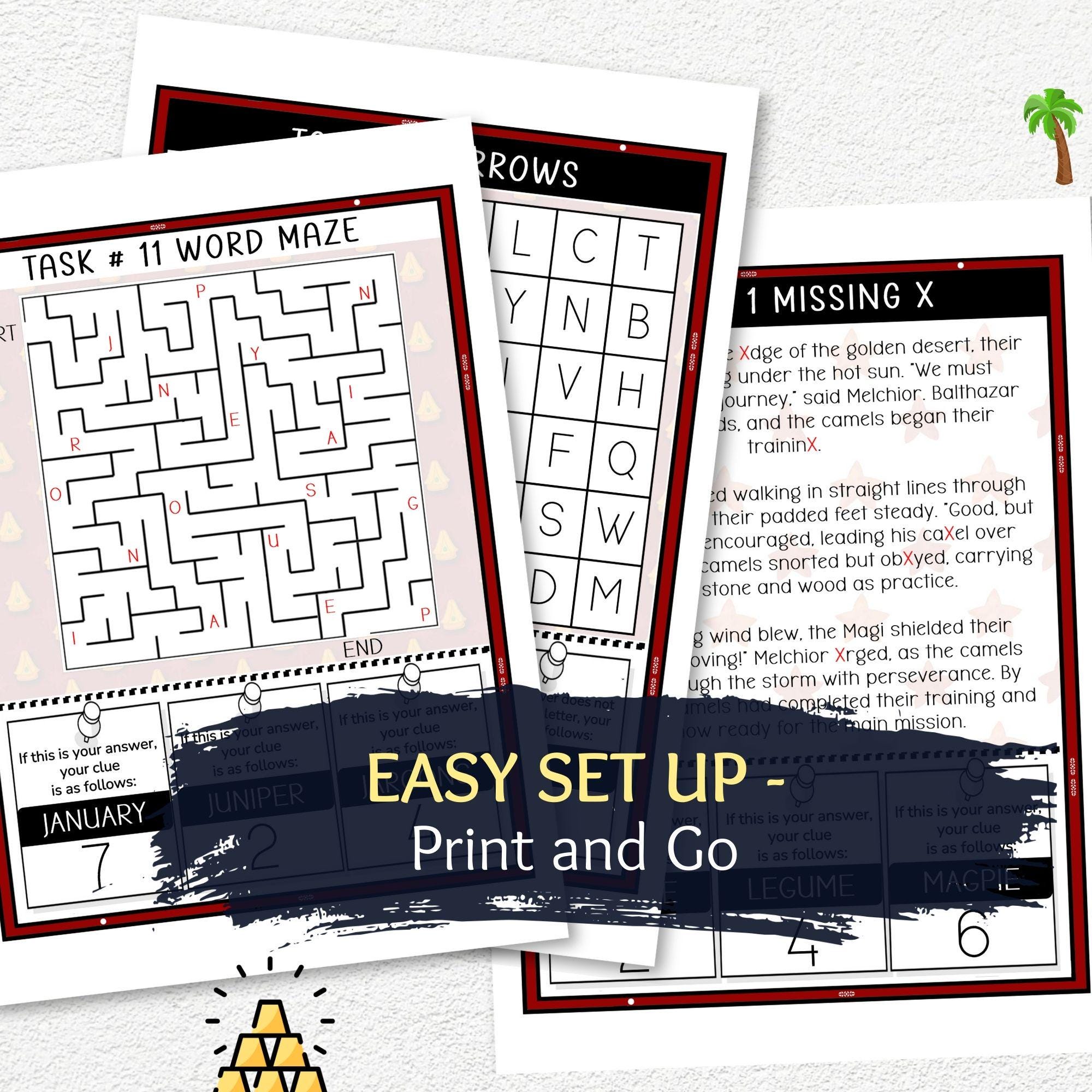 Three Kings Day Escape Room, 12 Printable PDF Games, Epiphany Lesson ...