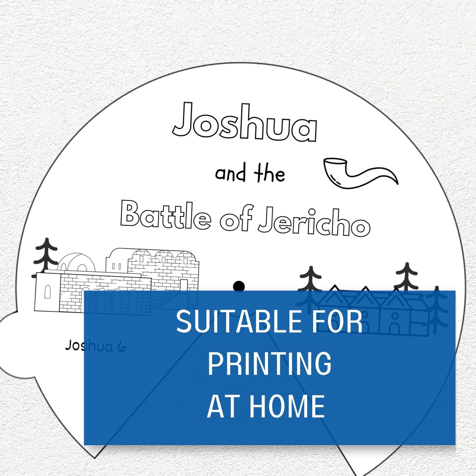 Joshua and the Battle of Jericho Coloring Wheel, Printable Sunday ...