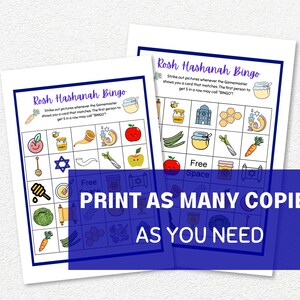 Rosh Hashanah Bingo Game, Rosh Hashanah Activity for Family, 25 ...
