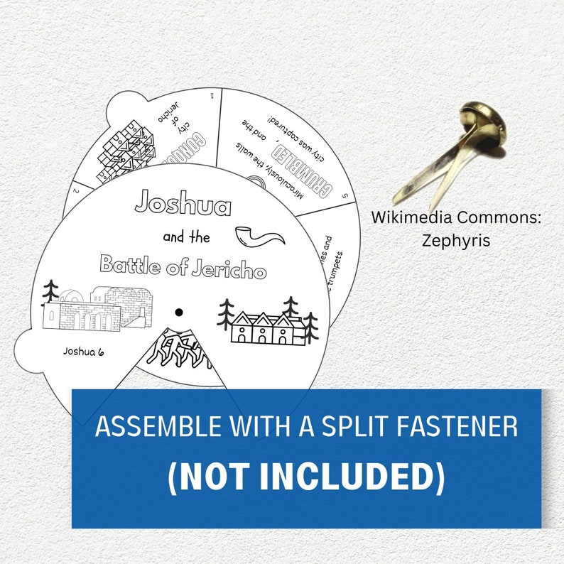 Joshua and the Battle of Jericho Coloring Wheel, Printable Sunday ...