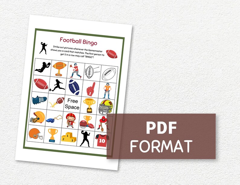 Football Bingo, 50 American Football Bingo Cards Printable, the Big Game Bingo Cards - Etsy