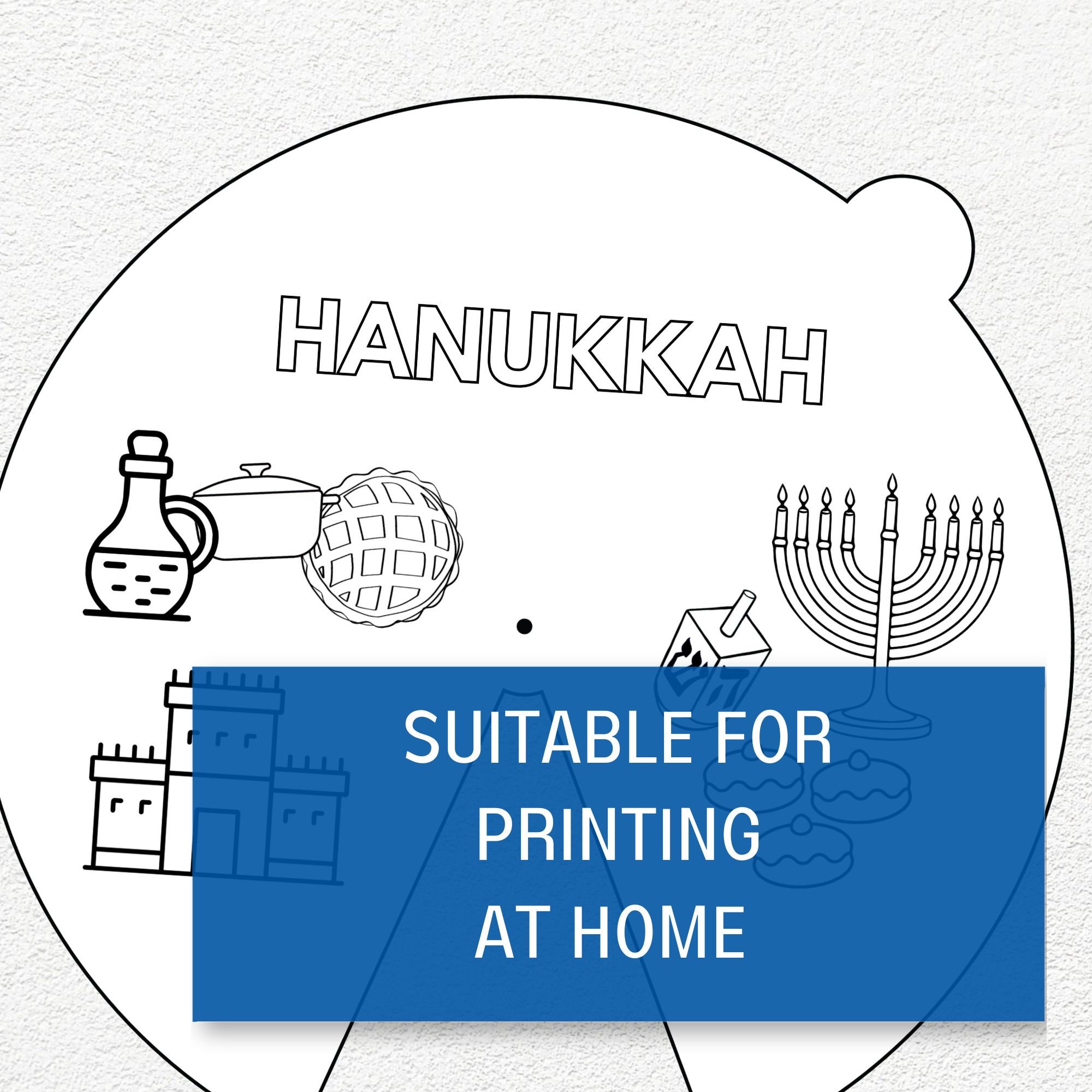 Hanukkah Coloring Wheel Printable, Chanukah Kids Craft, Hebrew School ...
