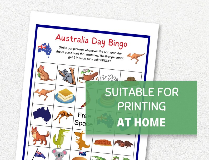 Australia Day Bingo, 50 Straya Day Bingo Printable Cards, Australian ...